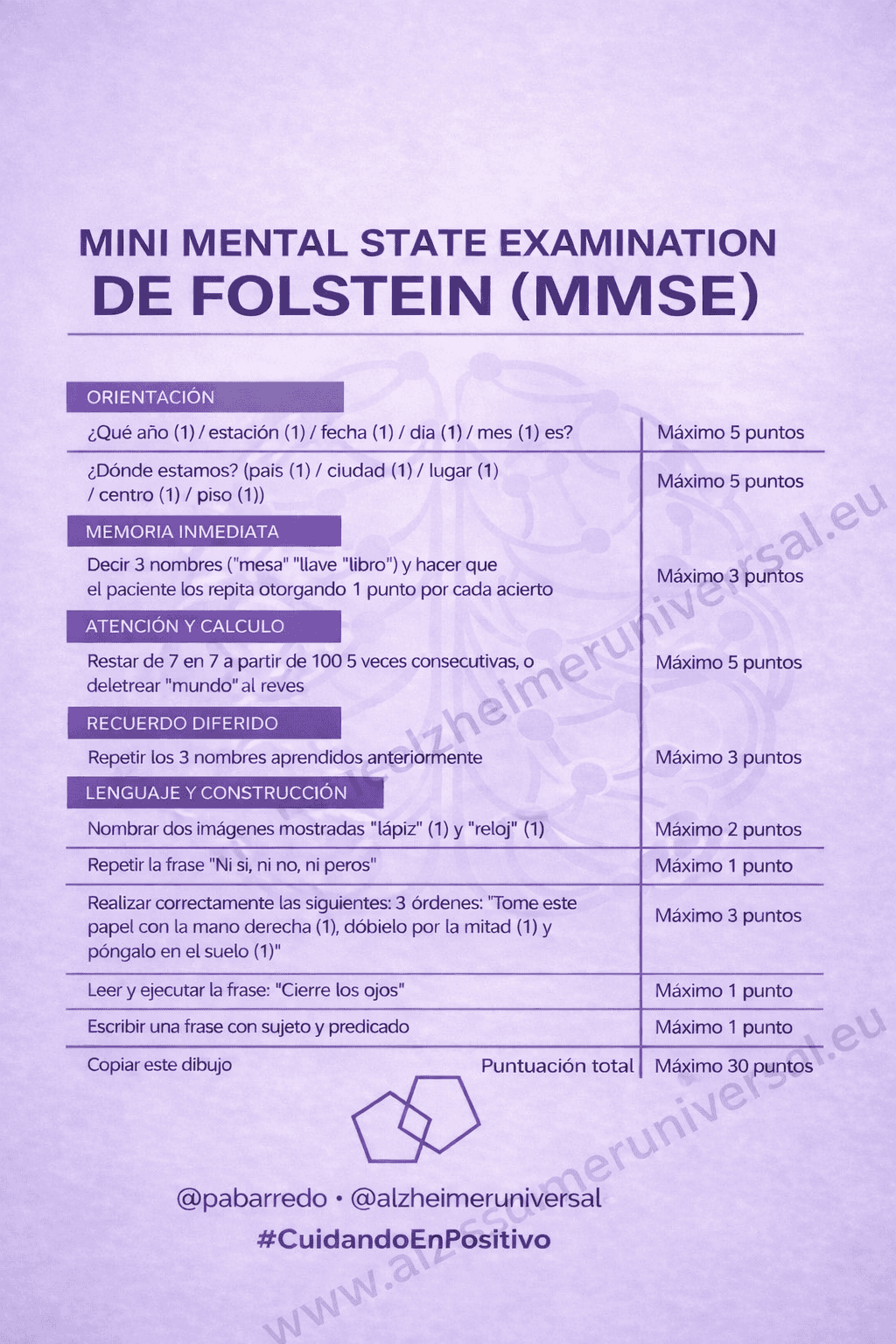 Mini Mental State Examination (MMSE)